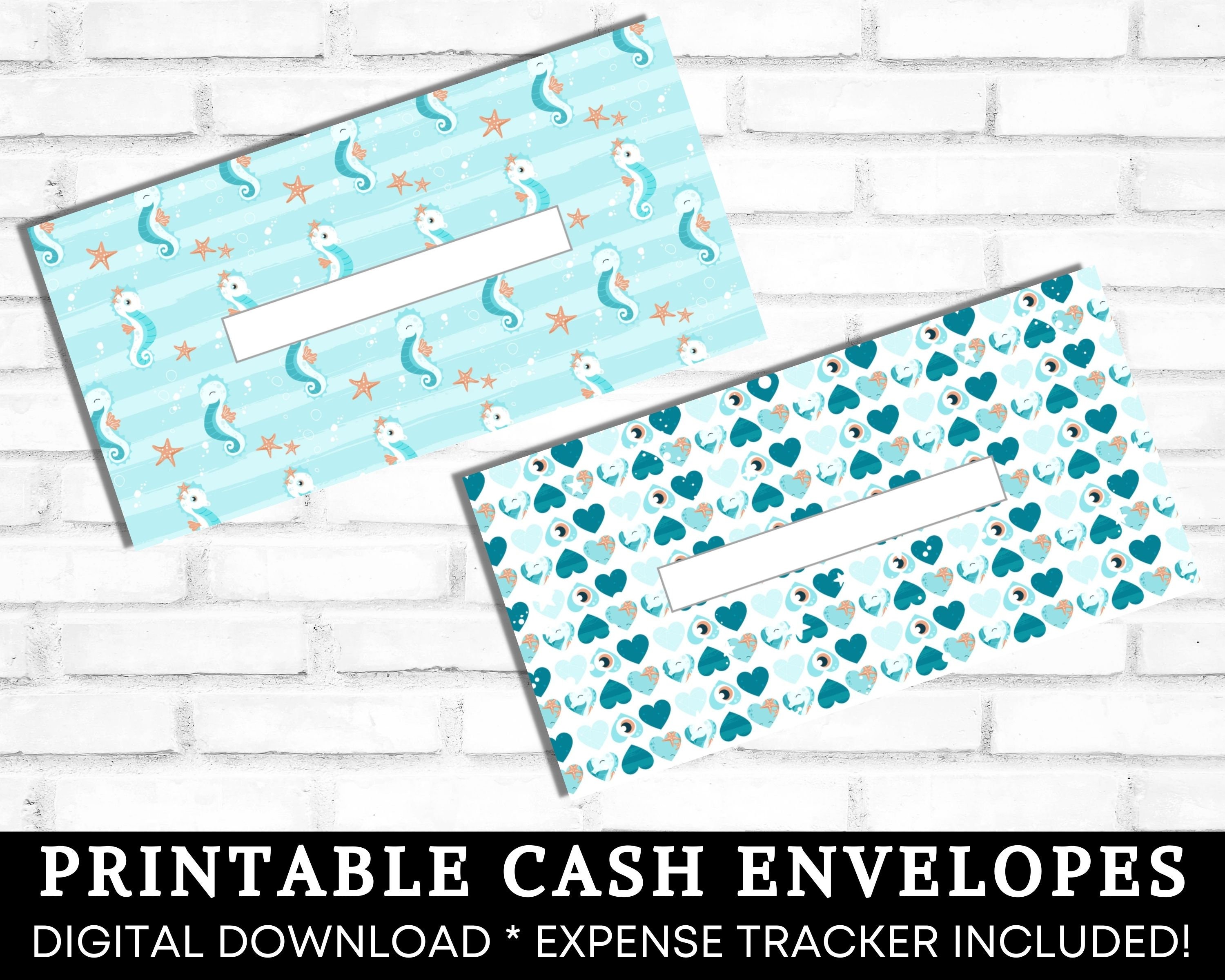 Cash Envelopes Printable, Summer Cash Envelope System, Blue Sea ...