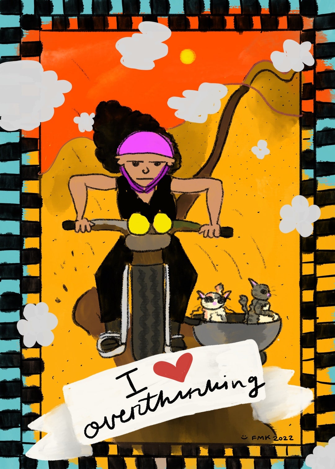 Digital Download Artwork: Fun Illustration "i Love Overthinking" - Etsy