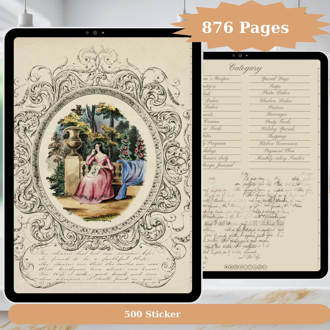 Vintage Recipe Book | Printable Retro Cookbook | Editable Digital ...