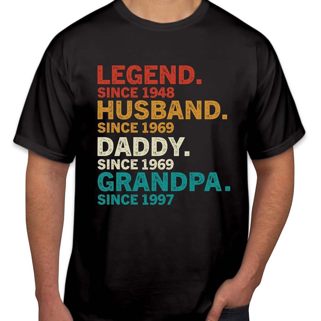TSHIRT 2406 Personalised Husband Daddy Grandpa Legend Father's Day T ...