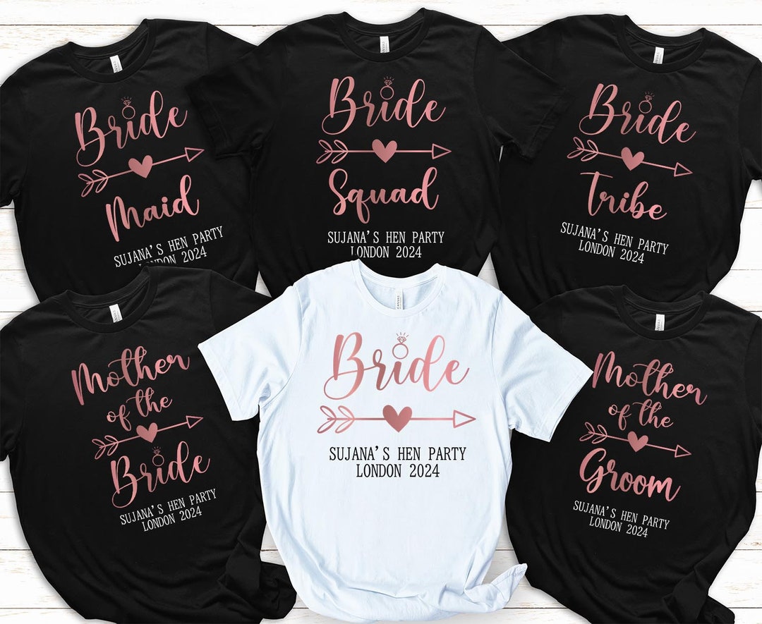T-SHIRT 3093 Personalised Bridal Party Hen Party Wedding Party ...