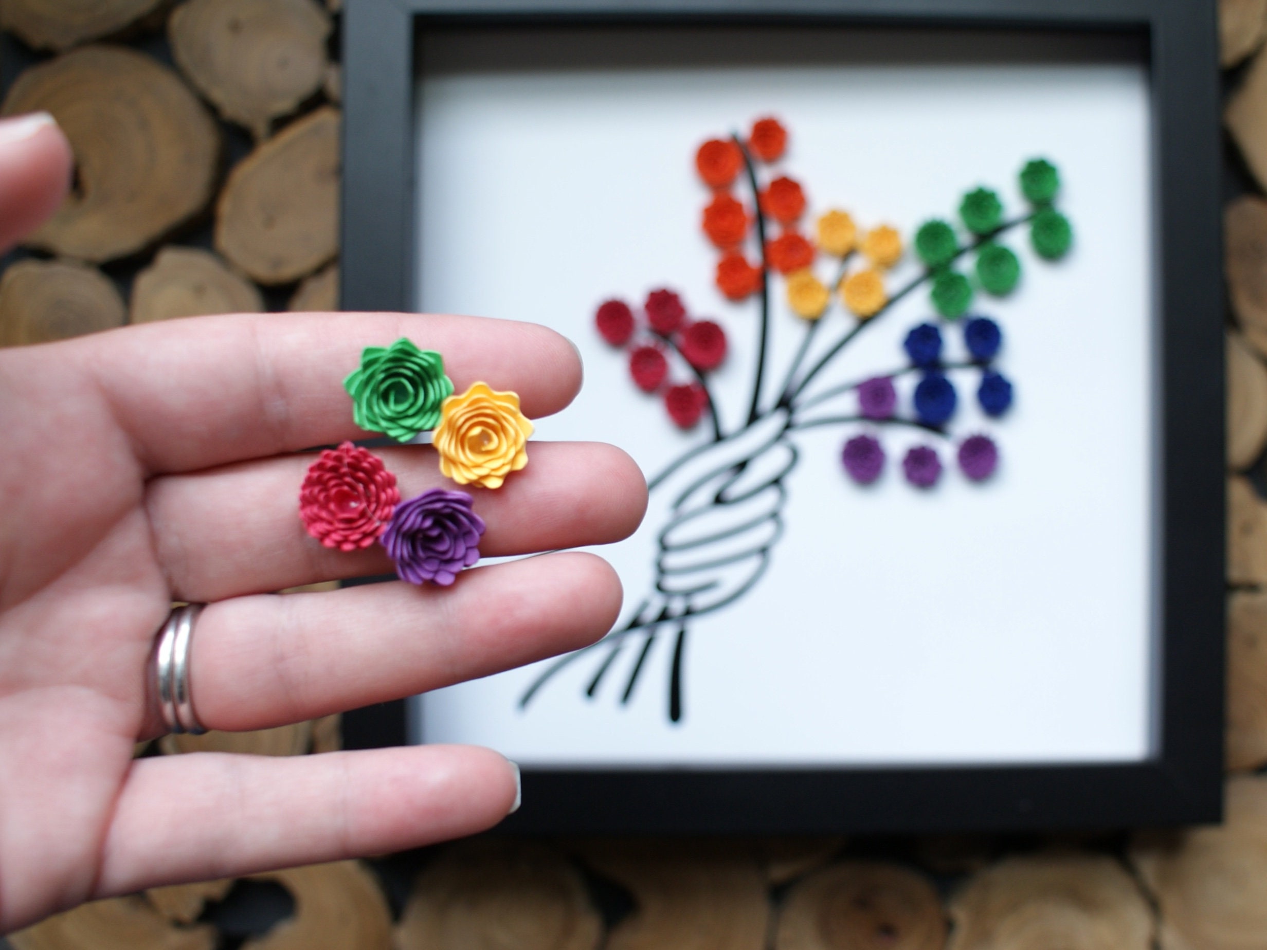 Gay Pride Art / Pride Flower Art / Rainbow Art / Figurative - Etsy UK