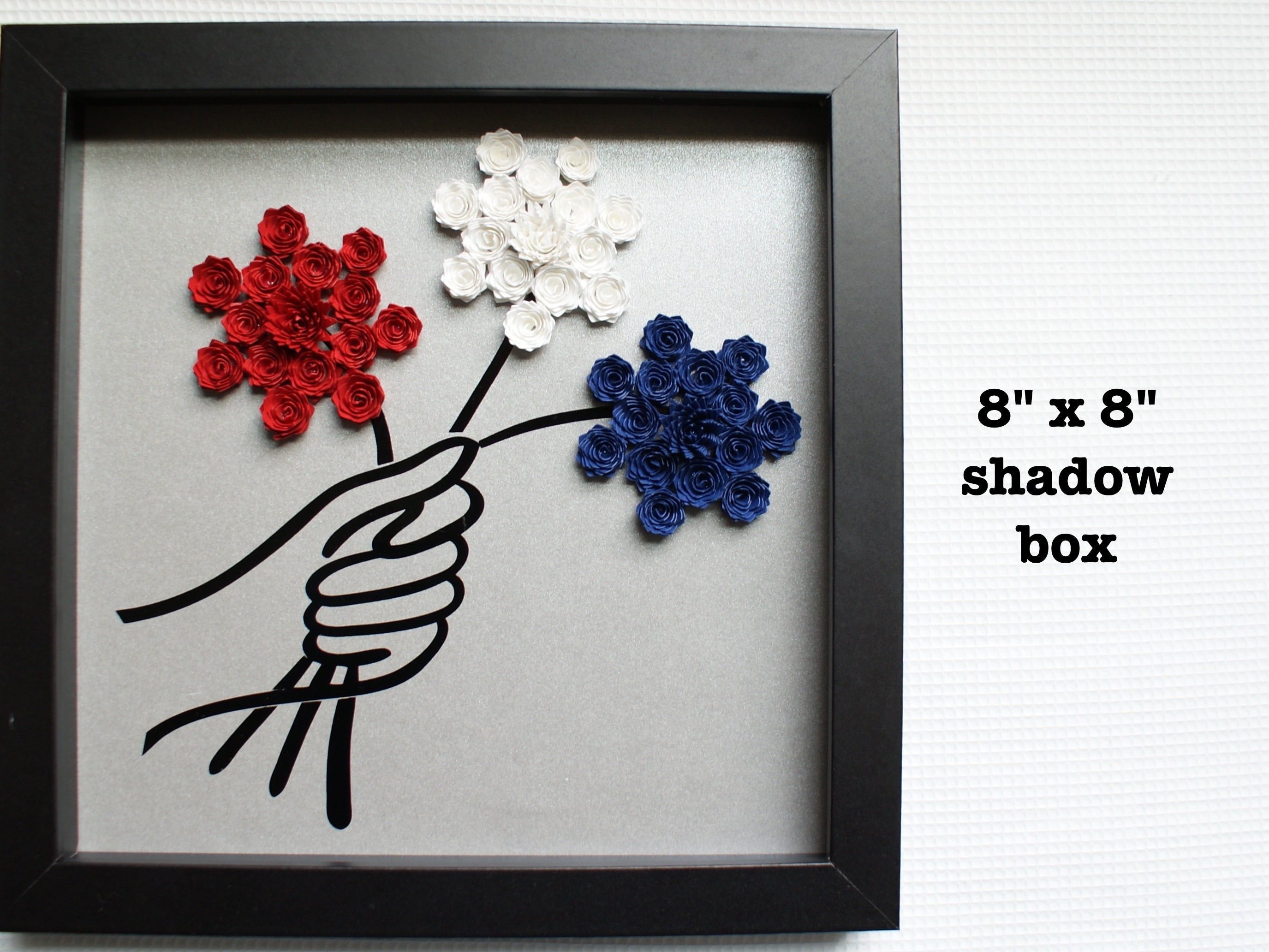 Patriotic Gift / American Flag Artwork / 3D Flower Art / Memorial Day ...