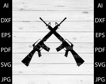 Ar 15 Crossed Svg - Etsy