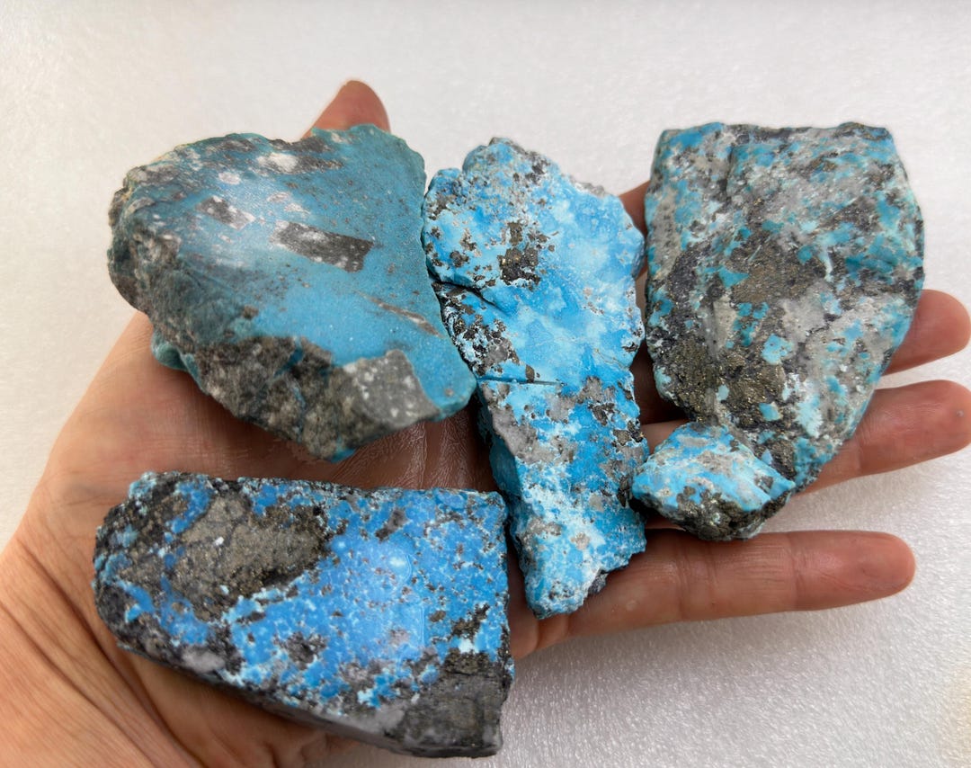 Raw Blue Turquoise Natural Slab- Raw Pyrite Turquoise Slabs for Jewelry ...
