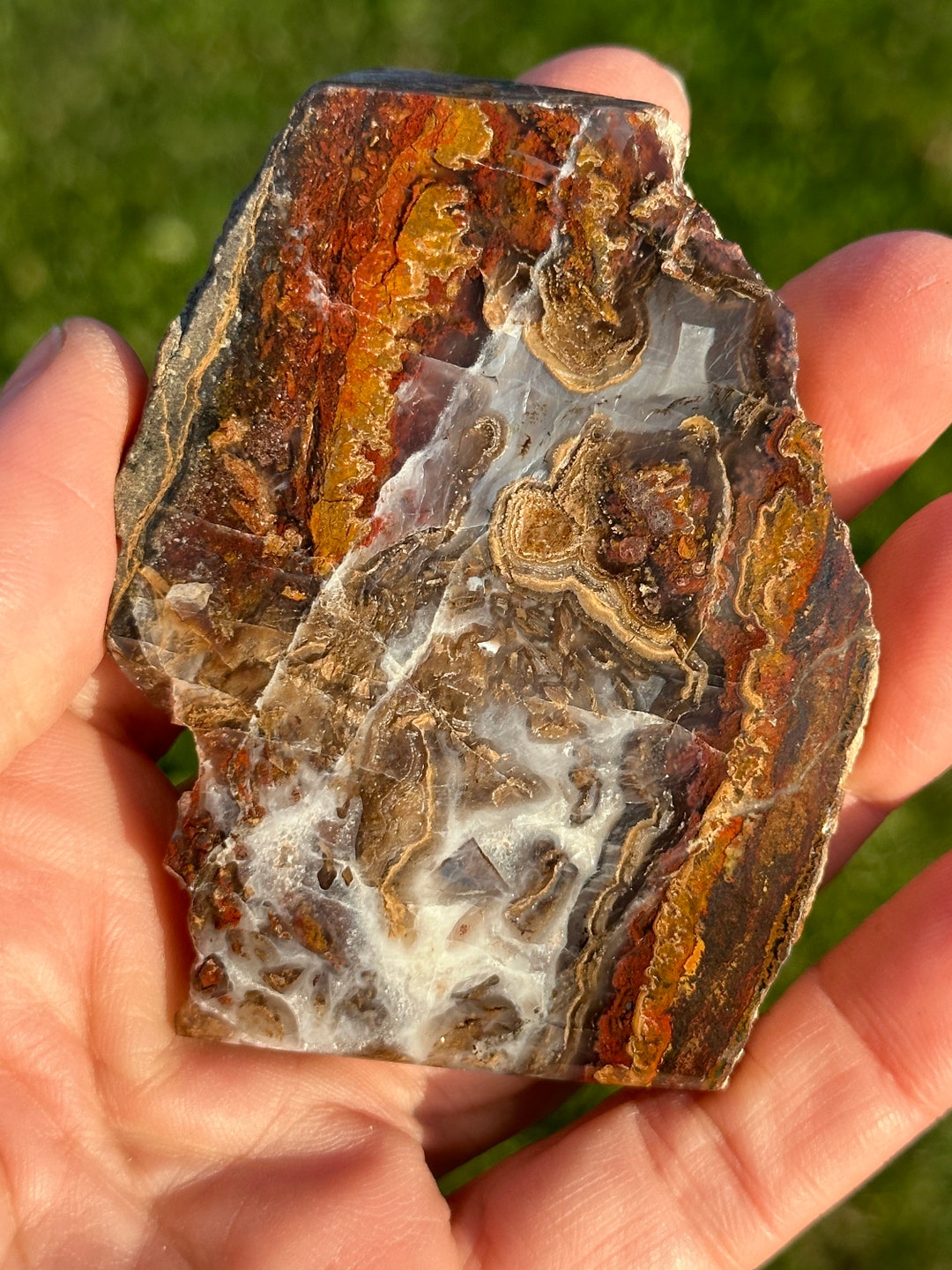 Rainbow Jasper Rough Slab - Natural Polished Jasper for Jewelry Making ...