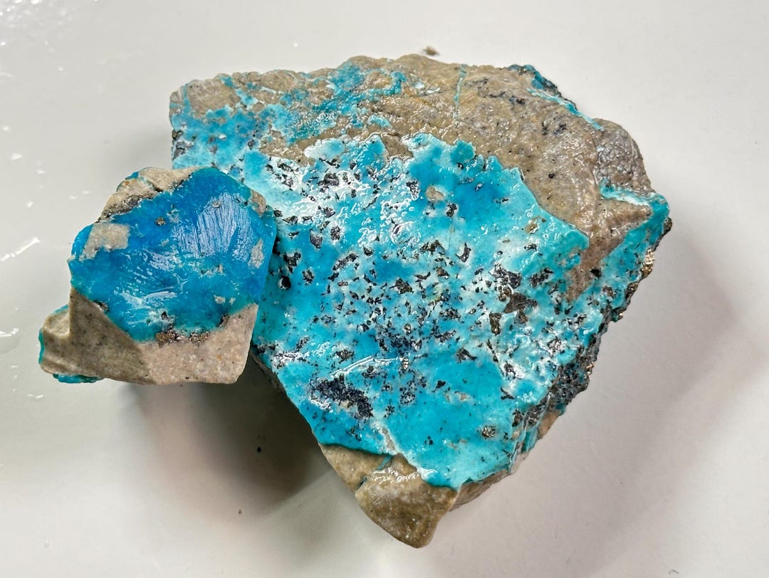 Rough Blue Turquoise Natural Slab- Raw Pyrite Turquoise Slabs for ...