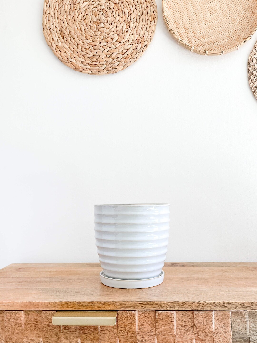 Nora Indoor Planters Pots, Light Turquoise Color Ceramic Planter Pots ...