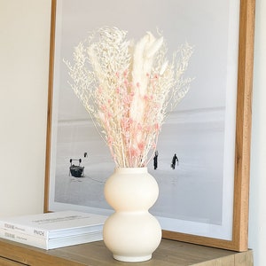 Double Orb Tan-colored Ceramic Vase, Nordic Vase, Minimalist Vase, Boho ...