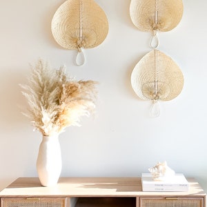 Natural Bamboo Fan, Set of 3, Boho Decor Bamboo Hand Fan, Bamboo Wall ...