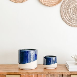 Azura Ceramic Indoor Planters, Deep Blue Color Planter Pot ...
