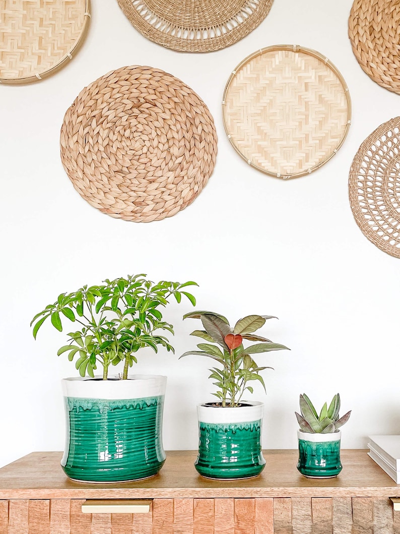 Thalia Ceramic Plant Pot, Ceramic Planters With Drainage Hole, Glossy ...