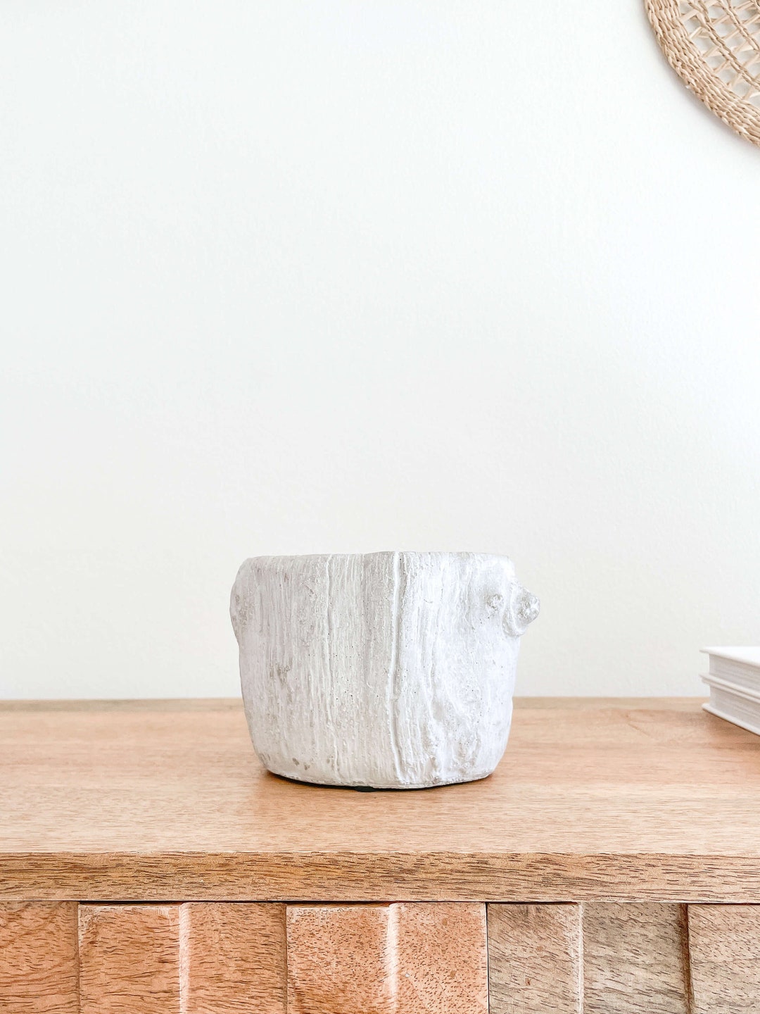 Tree Bark Concrete Planters, Bark Pattern Planter Pot, Housewarming ...