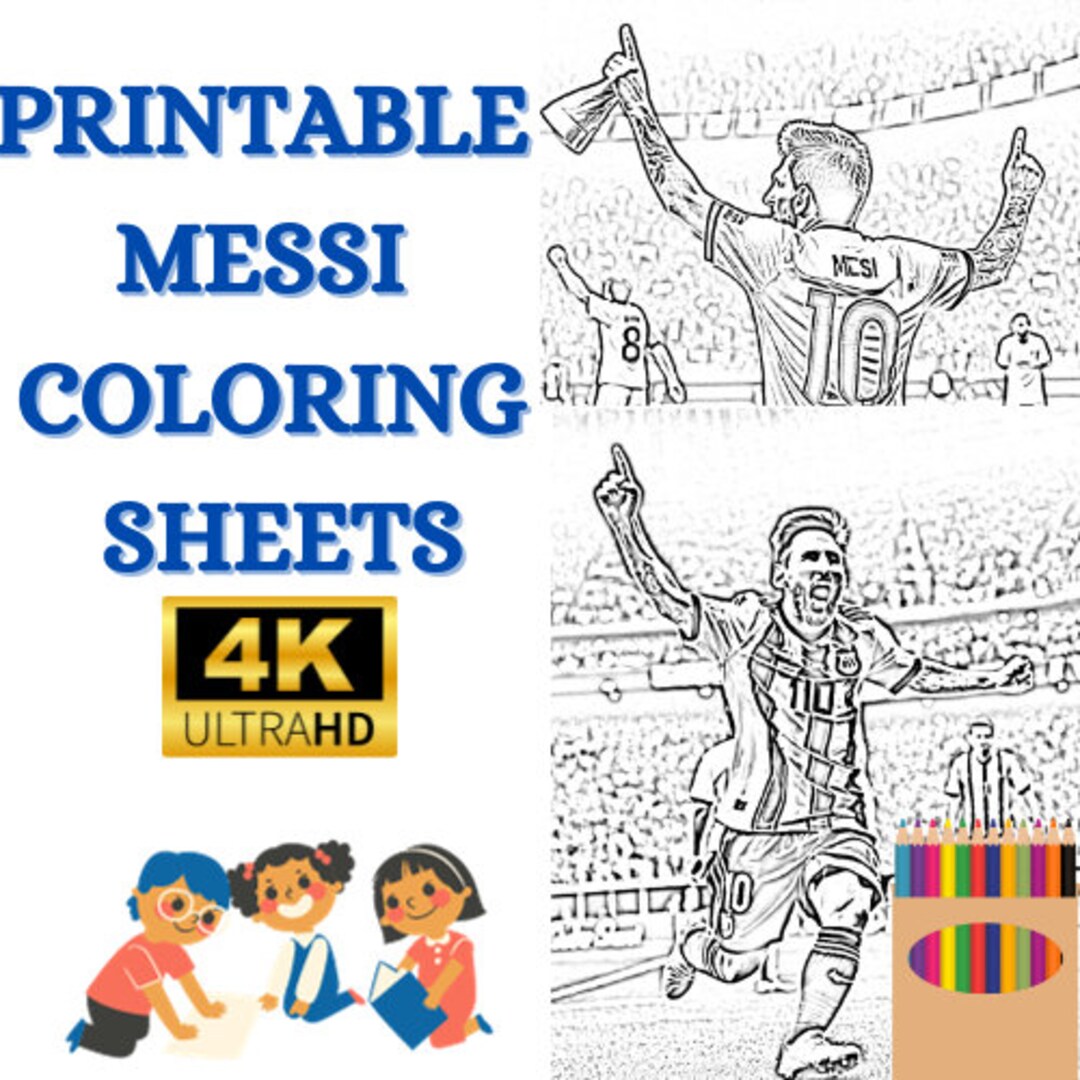 Lionel MESSI Printable Coloring Sheets ADULTS Activity Book 10 ...
