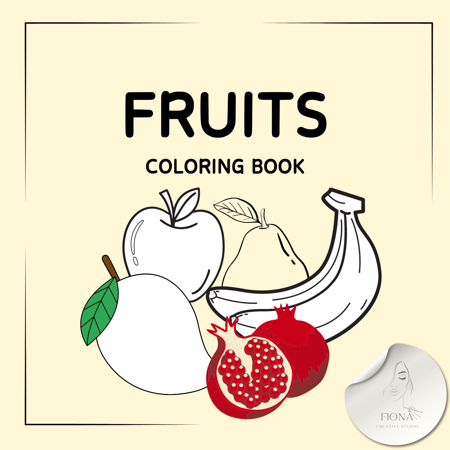 Fruit Coloring Book Kids 20 Fruits Coloring Sheets HD Printables Food ...