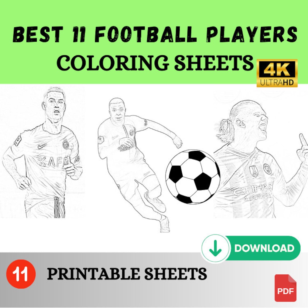 Ronaldo Printable Coloring Sheets Top 11 Soccer Players RONALDO, MESSI ...