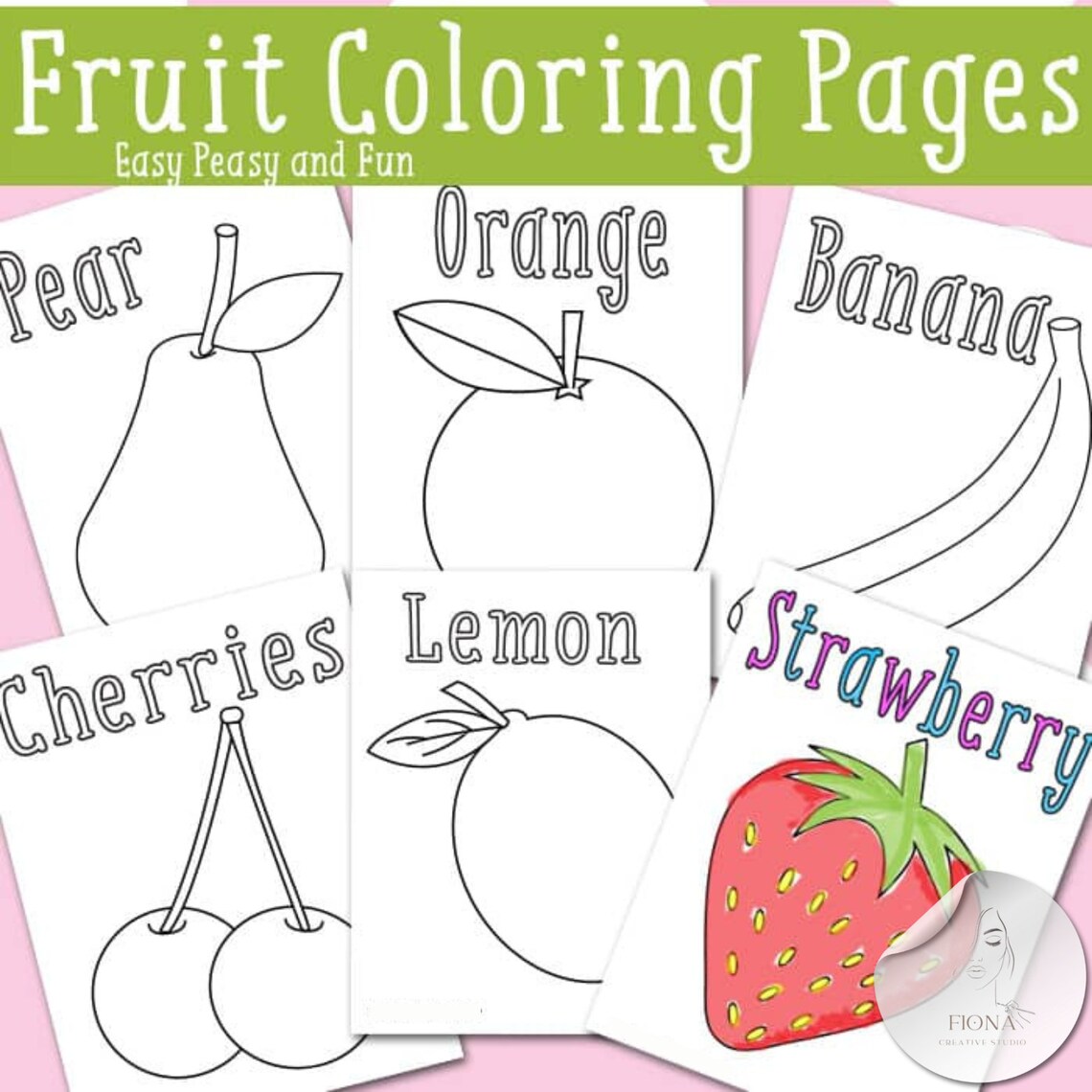 Fruit Coloring Book Kids 20 Fruits Coloring Sheets HD Printables Food ...