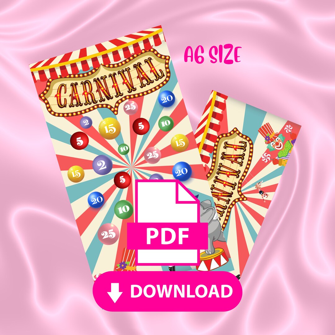 Carnival Dice Challenge A6 Hole Punch Size A6 Insert Download Only ...