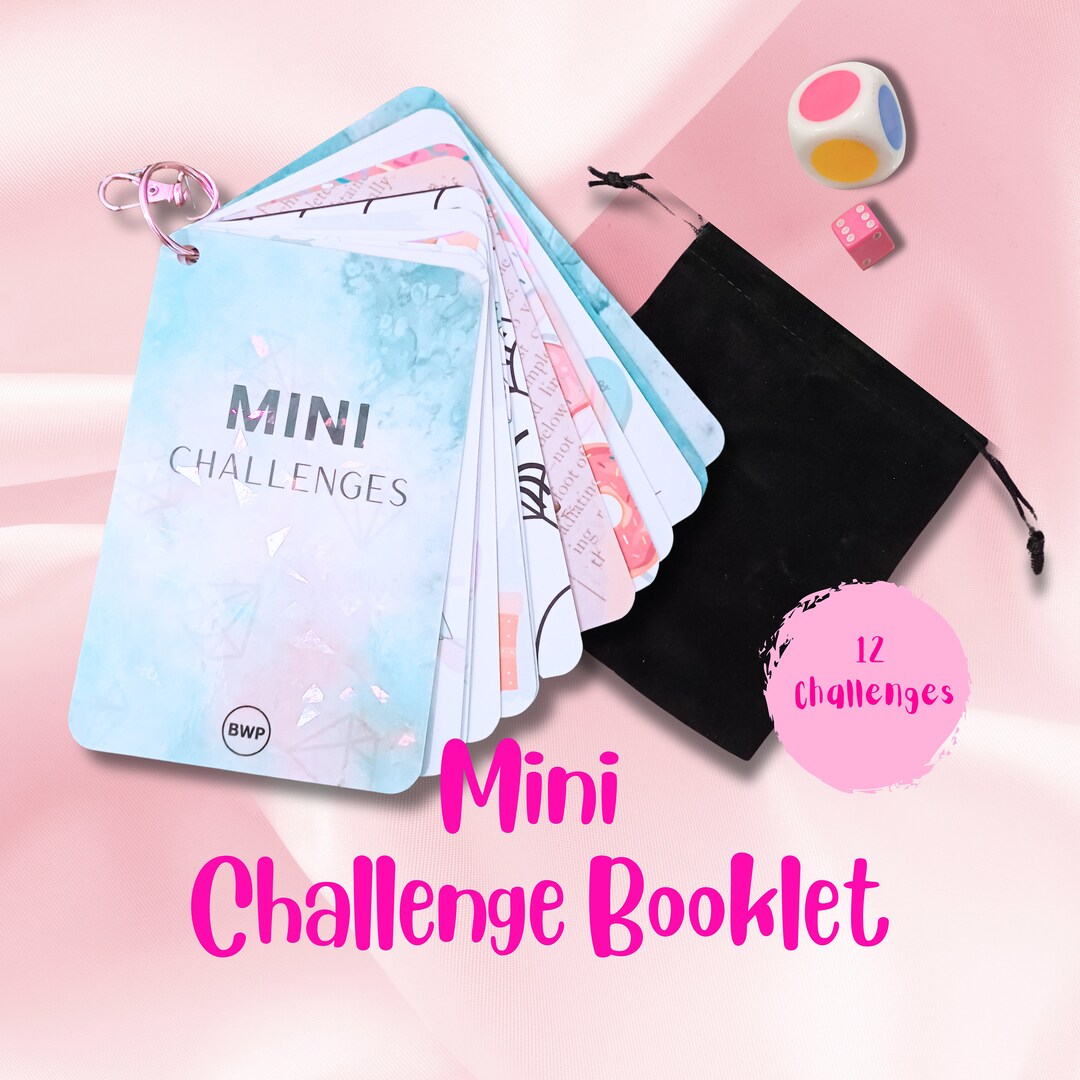 MINI CHALLENGES BOOKLET Black Velvet Drawstring Bag 12x15cm Budget With ...