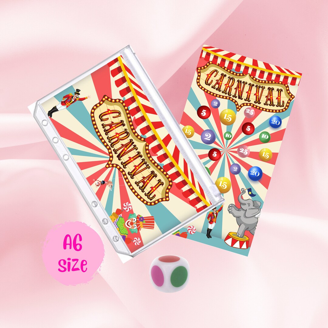Carnival DICE Savings Challenge A6 Wallet Insert Budget With Ped - Etsy