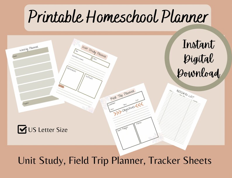 Printable Homeschool Planner Bundle- School Organizer- Undated Lesson ...