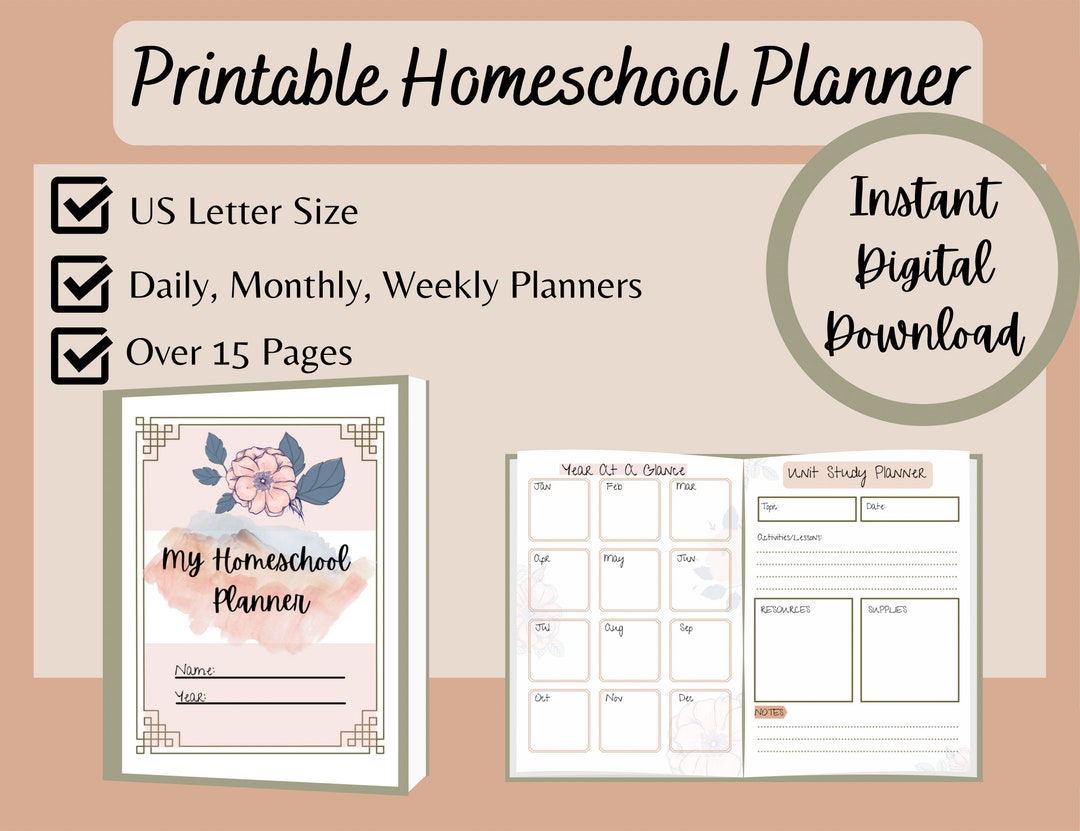 Printable Homeschool Planner Bundle- School Organizer- Undated Lesson ...
