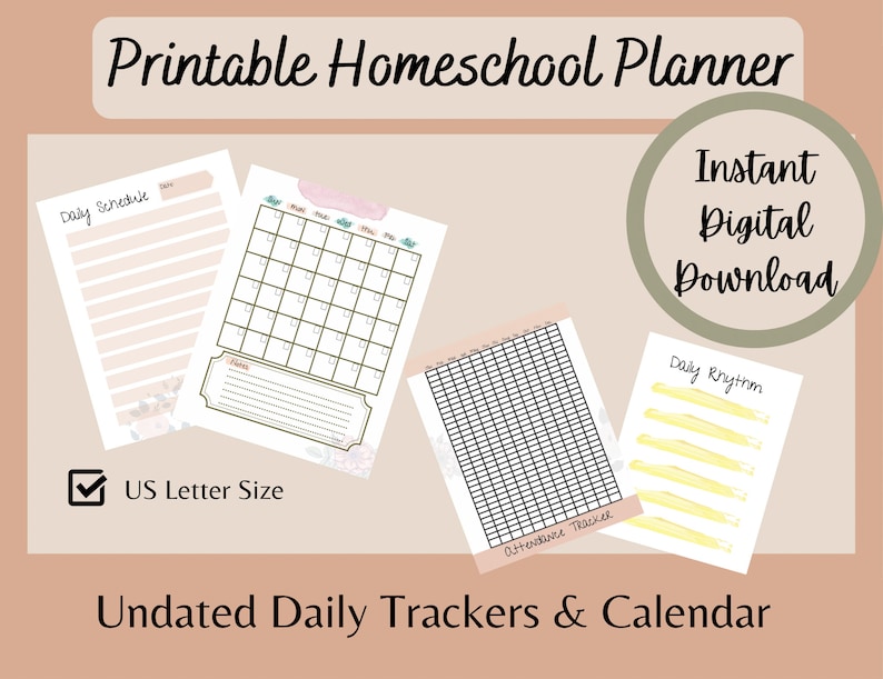 Printable Homeschool Planner Bundle- School Organizer- Undated Lesson ...