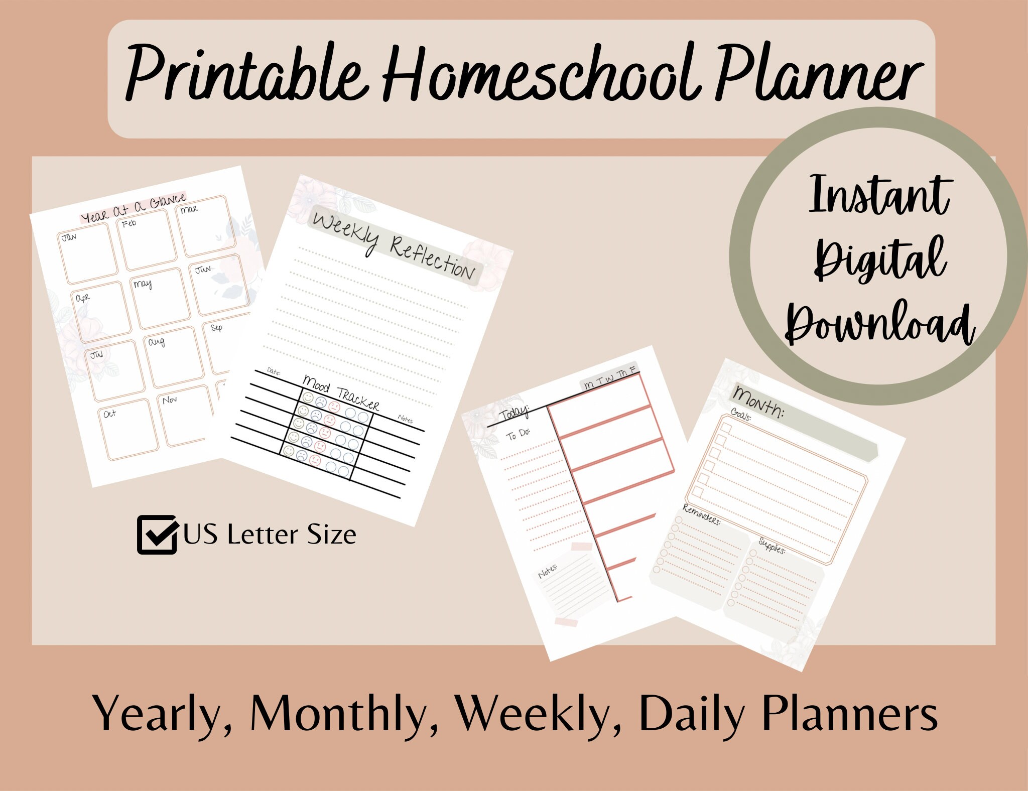 Printable Homeschool Planner Bundle- School Organizer- Undated Lesson ...