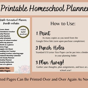 Printable Homeschool Planner Bundle- School Organizer- Undated Lesson ...