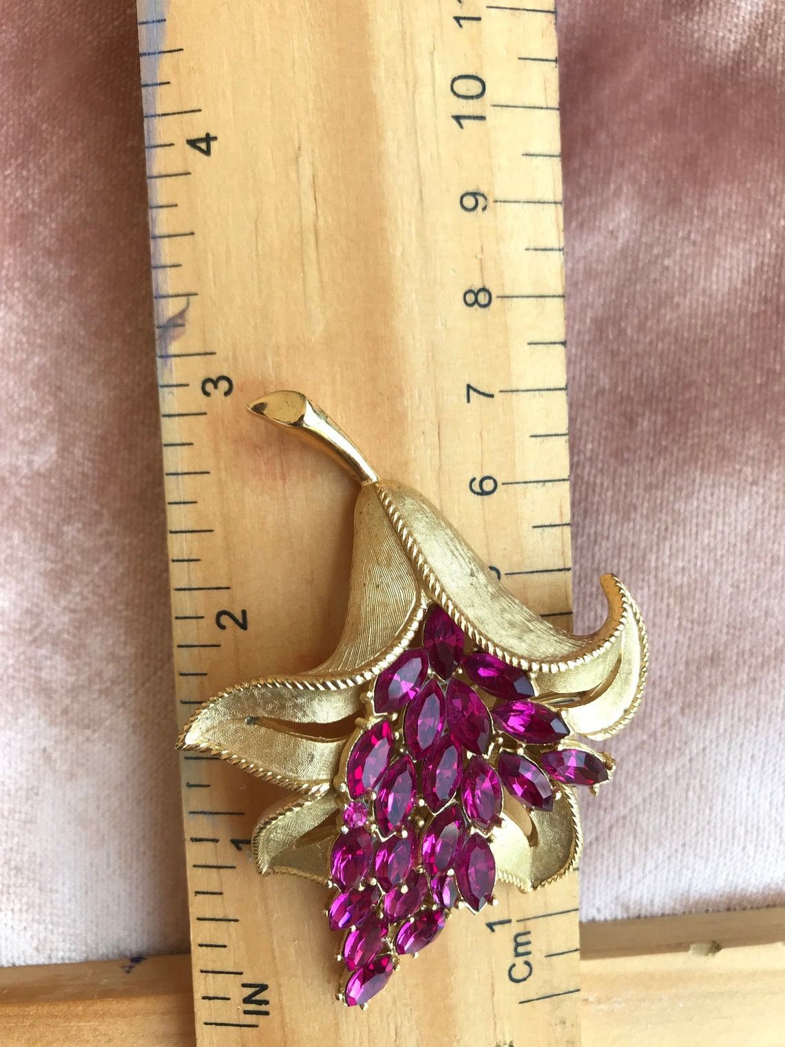 Stunning Crown Trifari Lily Flower Gold Fuchsia Crystal Brooch - Etsy
