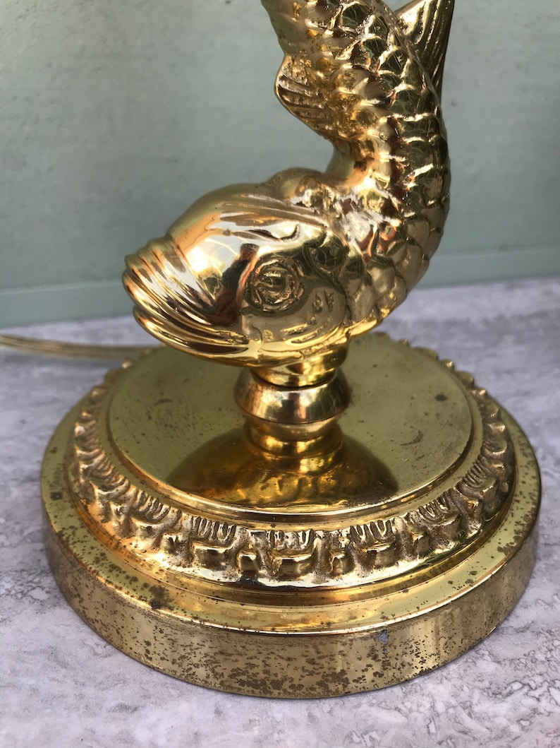 Beautiful Vintage Koi Fish Buffet Lamp. Brass. Lefton. Working. - Etsy