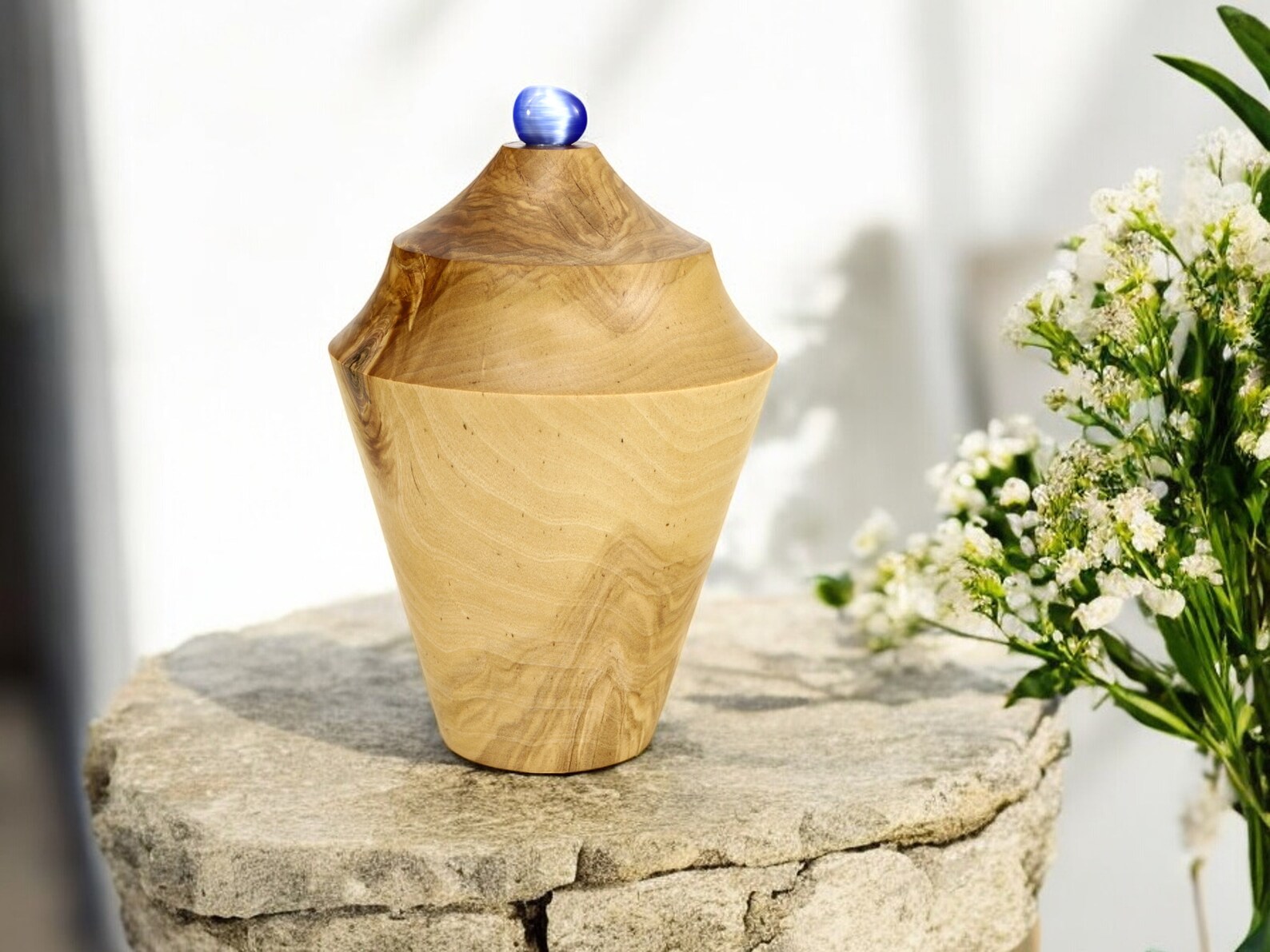 Small Beautiful Wooden Art Urn Handcrafted From Natural Birch Wood ...