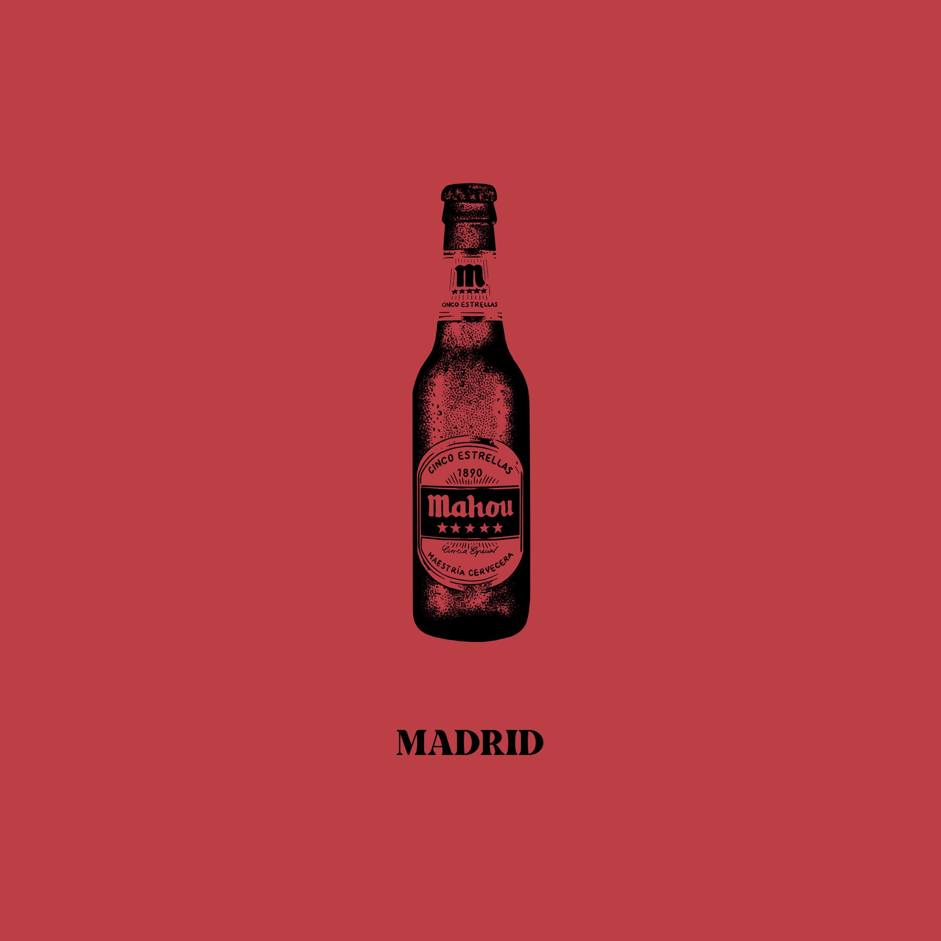 Madrid & beer Print Souvenir Poster Gift Memories Galicia - Etsy España