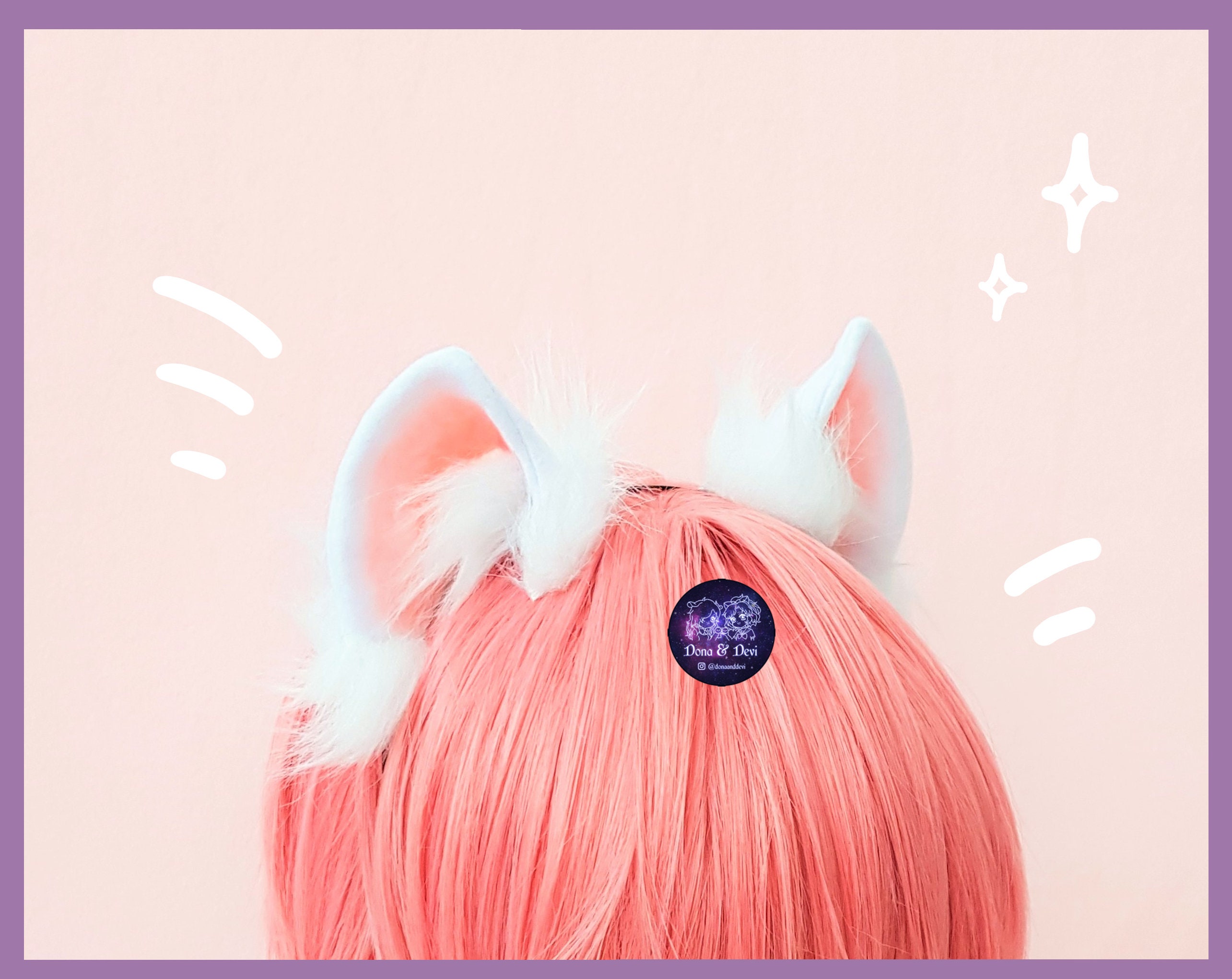 White Kitten Ears Kawaii Realistic Small White Cat Ears | Etsy