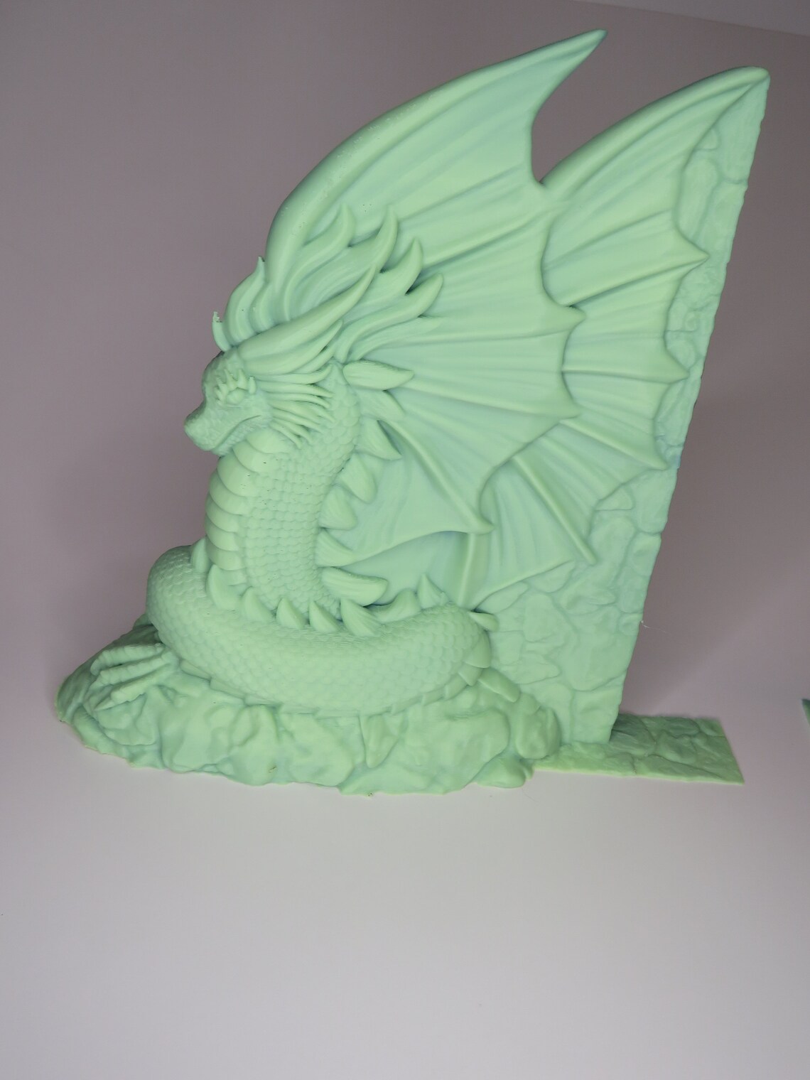 Dragon Book Ends, Fantasy, 3D Printed Dragon Bookends, Slide Under Book ...
