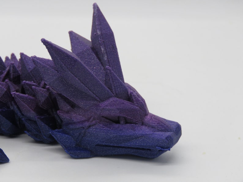 Articulated Crystal Dragon, 3D Print Figurine, Dragon Toy, Bookshelf ...