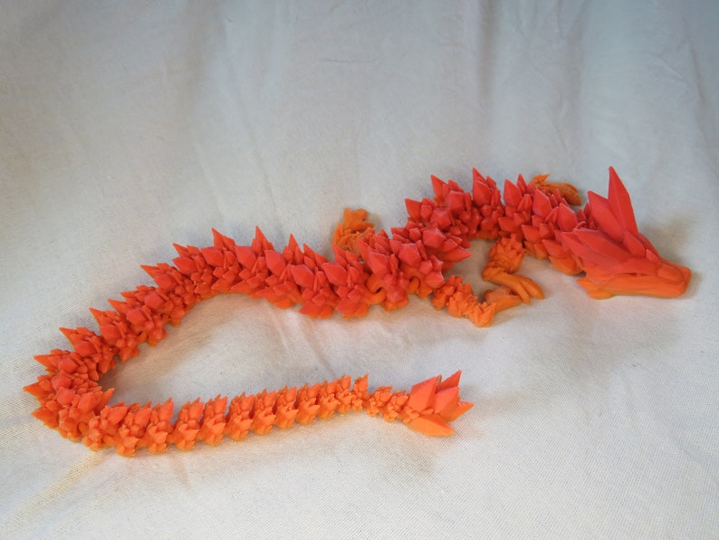 Articulated Crystal Dragon, 3D Print Figurine, Dragon Toy, Bookshelf ...