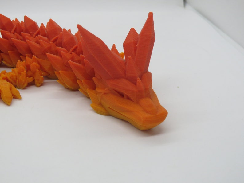 Articulated Crystal Dragon, 3D Print Figurine, Dragon Toy, Bookshelf ...