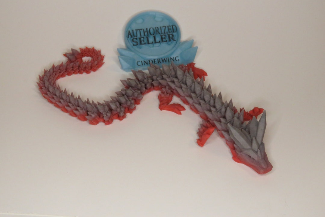 Articulated Crystal Dragon, 3D Print Figurine, Dragon Toy, Bookshelf ...