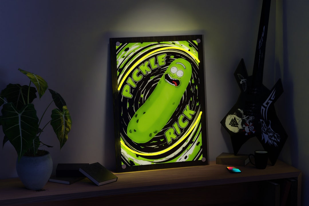 Pickle Rick Poster Rick and Morty Neon Sign Trendy Comedy - Etsy