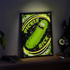 Pickle Rick Poster Rick and Morty Neon Sign Trendy Comedy - Etsy