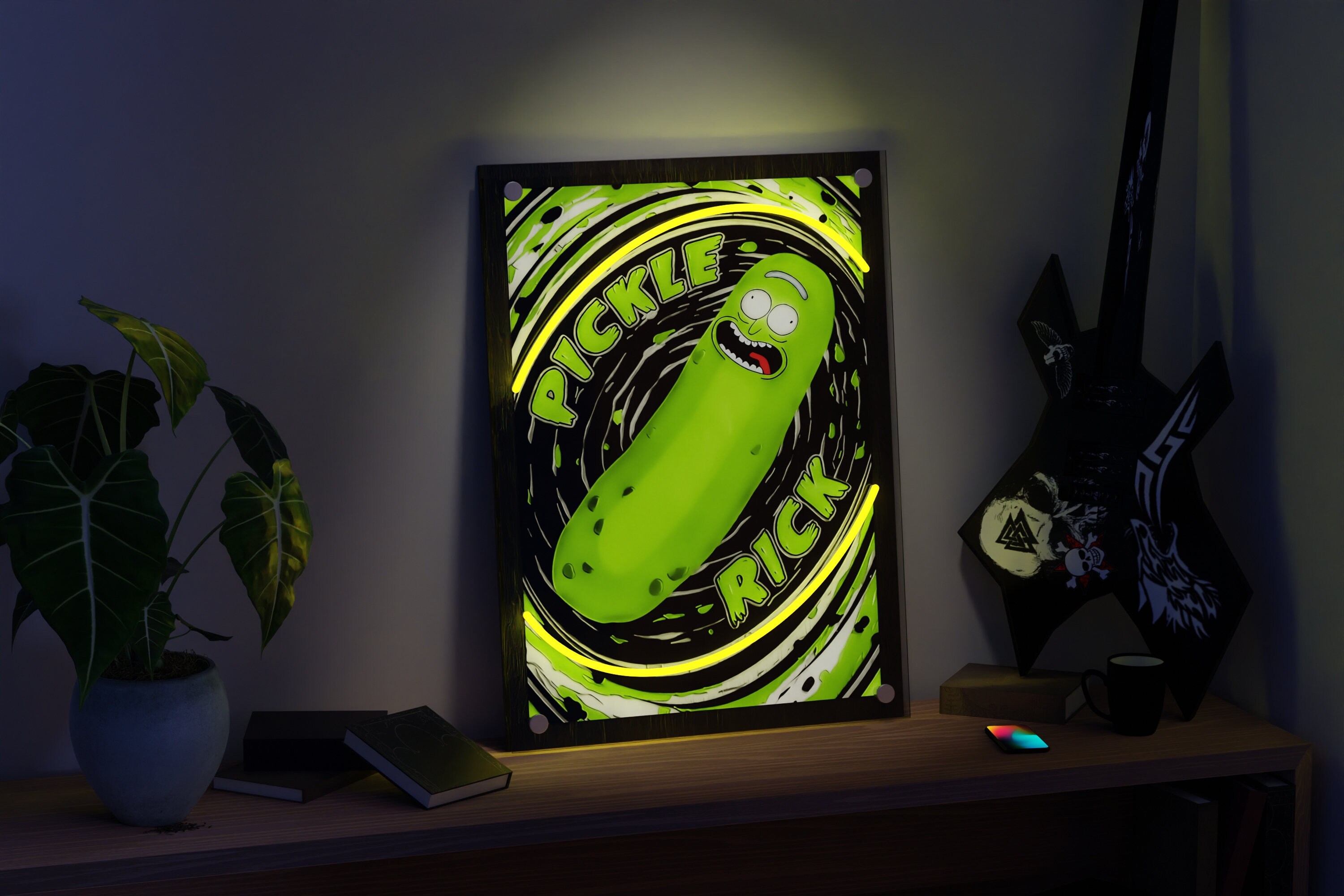 Pickle Rick Poster Rick and Morty Neon Sign Trendy Comedy - Etsy