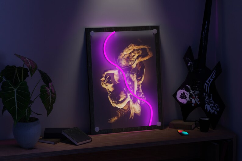 Greek Statue Decor, Roman Sculpture Art, Wooden Led Wall Sign, Greek ...