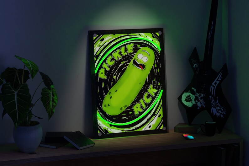 Pickle Rick Poster Rick and Morty Neon Sign Trendy Comedy - Etsy