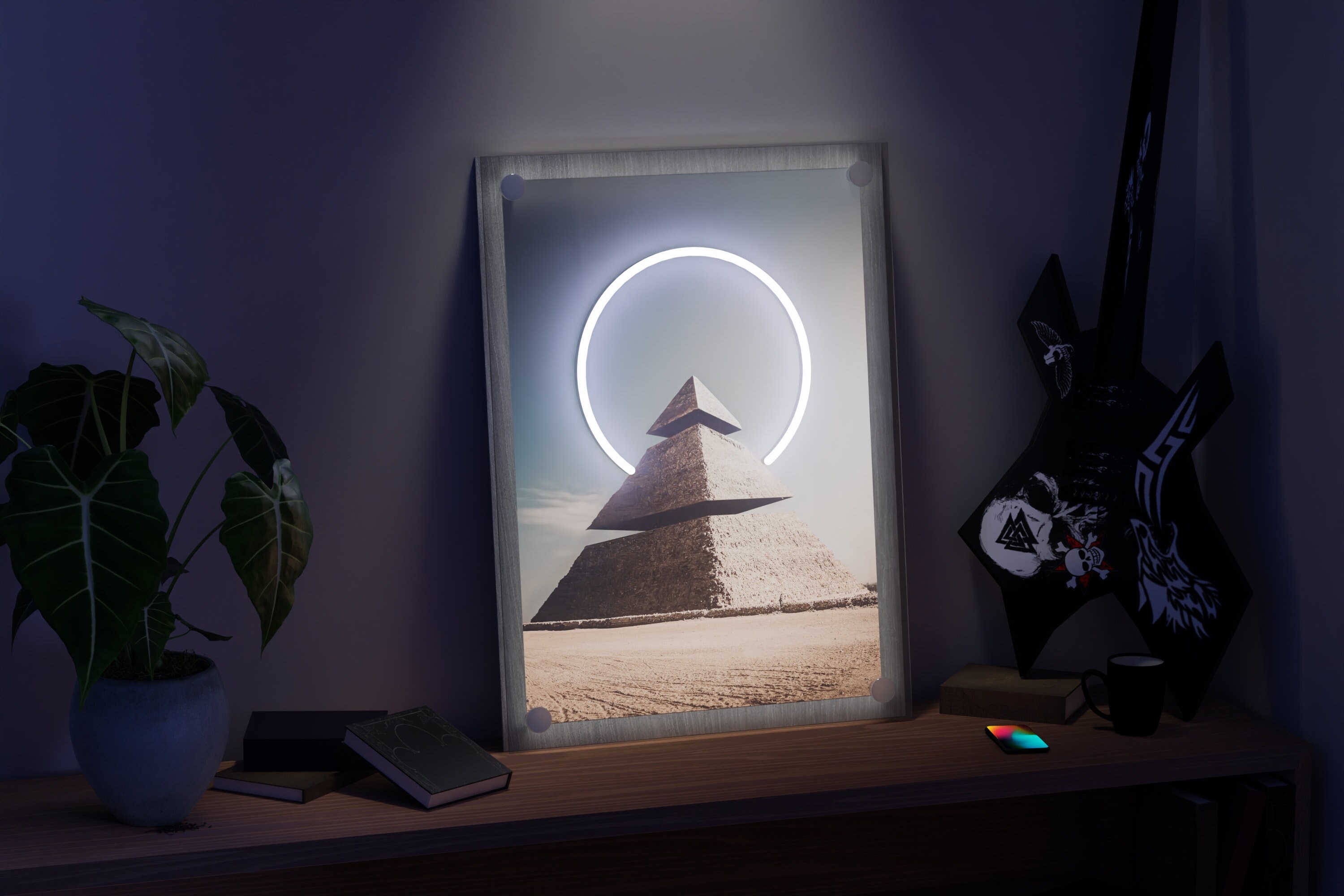 Egyptian Pyramid Neon Sign Wooden Wall Art With Led Lights - Etsy