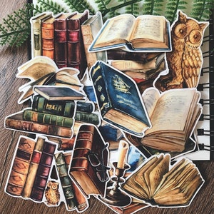 Vintage Library Books Stickers, Books Stickers, Love Reading, Literary ...