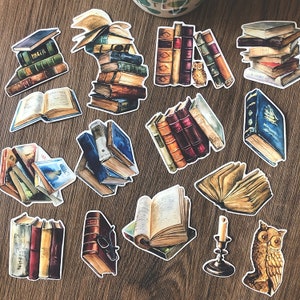 Vintage Library Books Stickers, Books Stickers, Love Reading, Literary ...