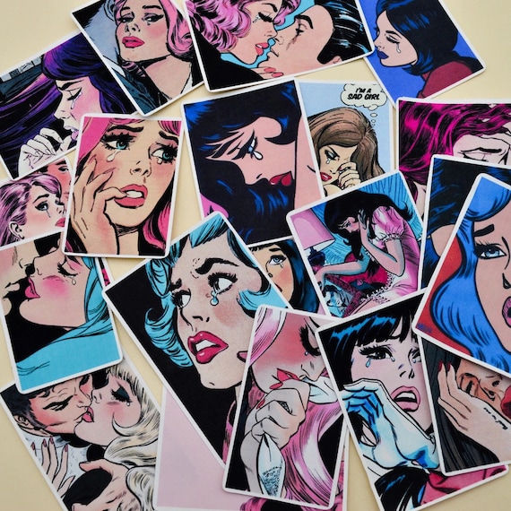 Crying Girl Stickers Laptop Stickers Vinyl Stickers Pack | Etsy