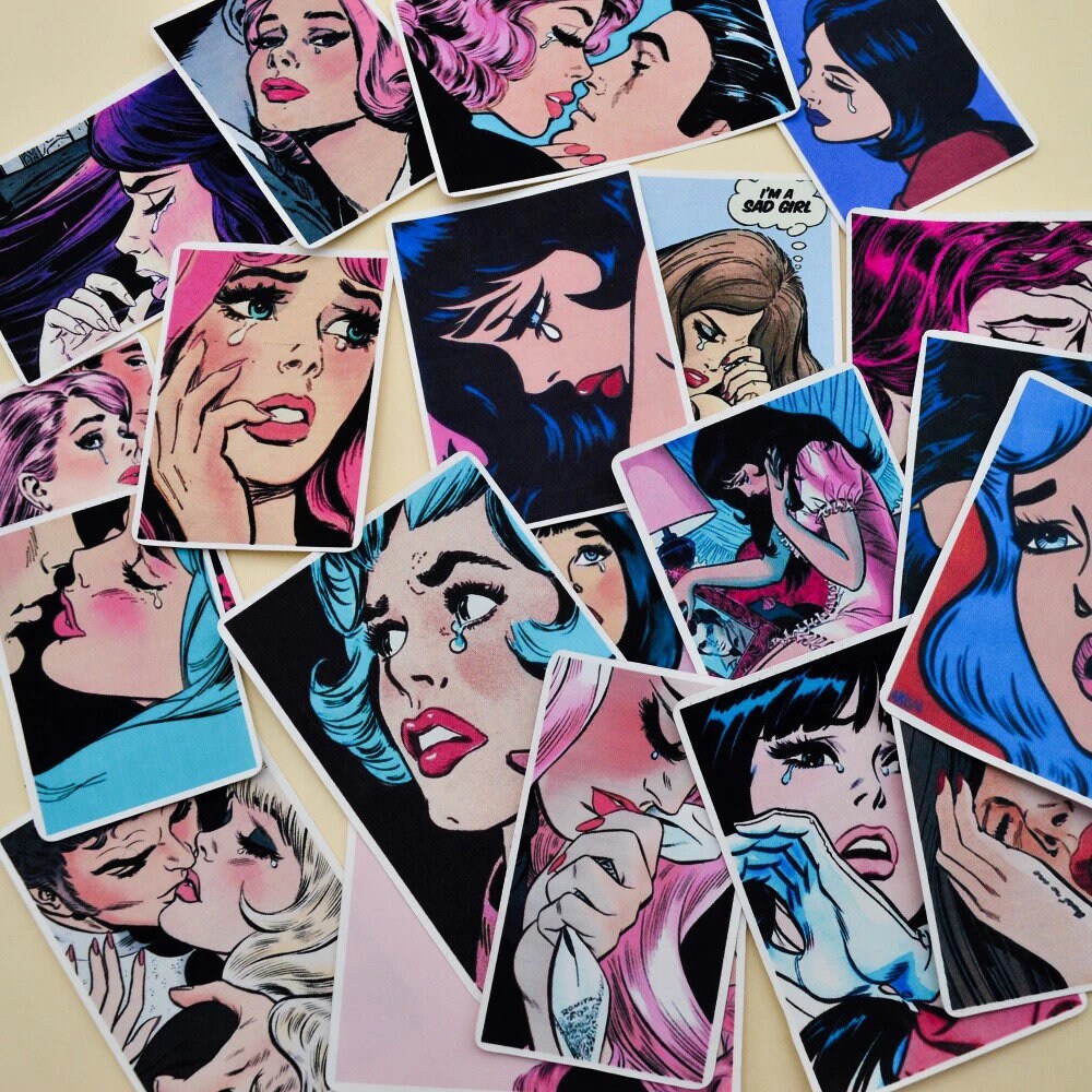 Crying Girl Stickers Laptop Stickers Vinyl Stickers Pack - Etsy