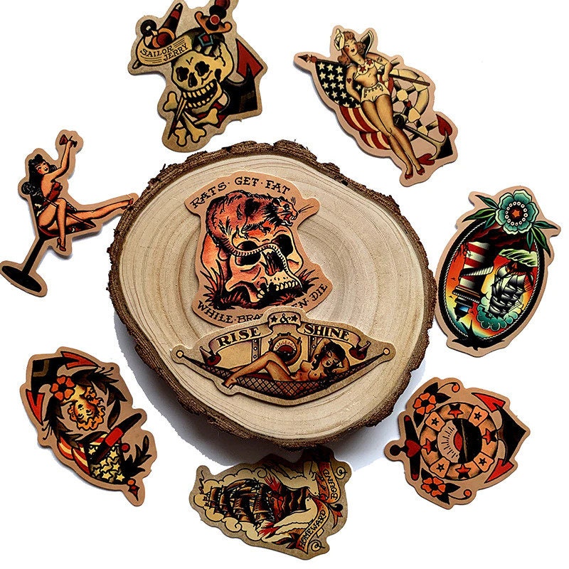 Retro Old School Tattoo Style Stickers Laptop Stickers Vinyl - Etsy